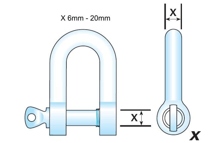 16mm D Shackle