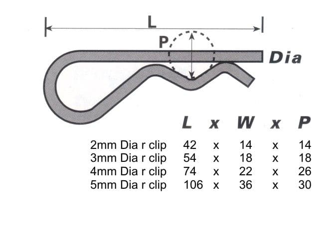 8pc 3mm R Clips - Retaining Clips | Tools & Leisure