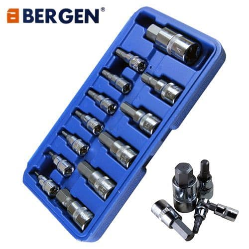 Bergen Tools 13pc Hex Bit Socket Set - Hex Sockets | Tools & Leisure
