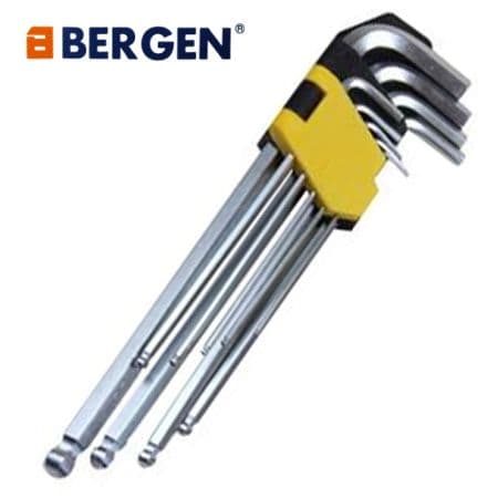 Bergen 9pc Long Ball Point Allen Hex Keys - Allan Key | Tools & Leisure