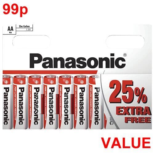 Panasonic AA Batteries 10 Pack - Battery | Tools & Leisure