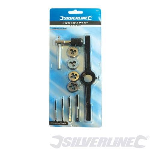 Silverline Tools 10pc Tap and Die Set - MS53 | Tools & Leisure