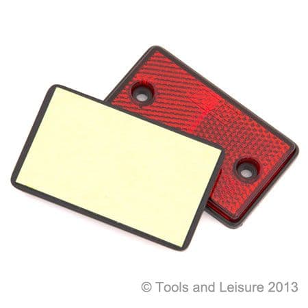 Small Self Adhesive RED Rear Reflector - Red Reflector | Tools & Leisure