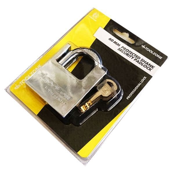 Toolzone 60mm High Grade Protected Shank Security Padlock | Tools & Leisure