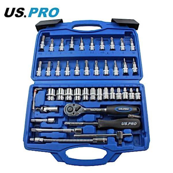 US Pro Tools 46pc 1/4'' DR Socket Set - Wrench Set | Tools & Leisure