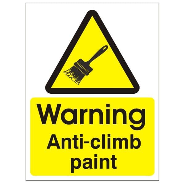 Anti Climb Warning Sign | paints4trade.com