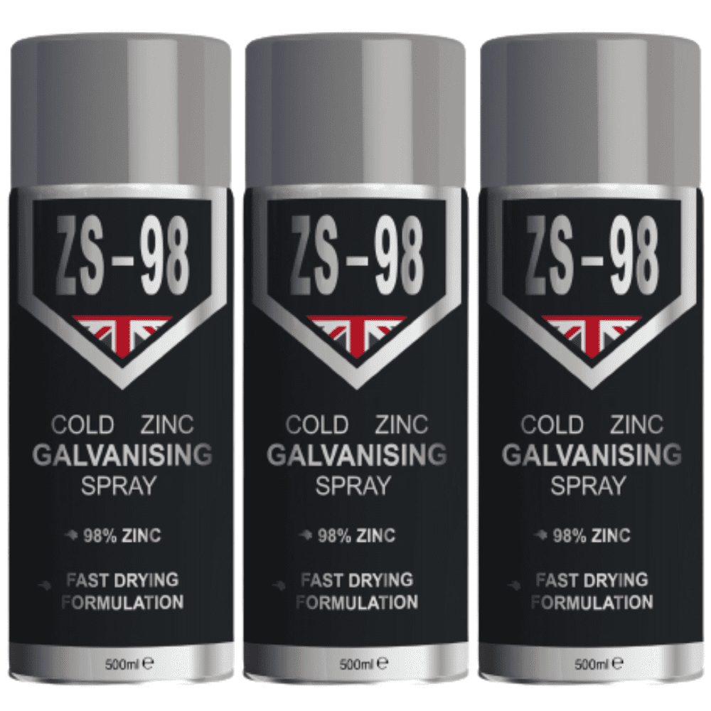 3 x ZS98 Cold Zinc Galvanising Aerosol | paints4trade.com
