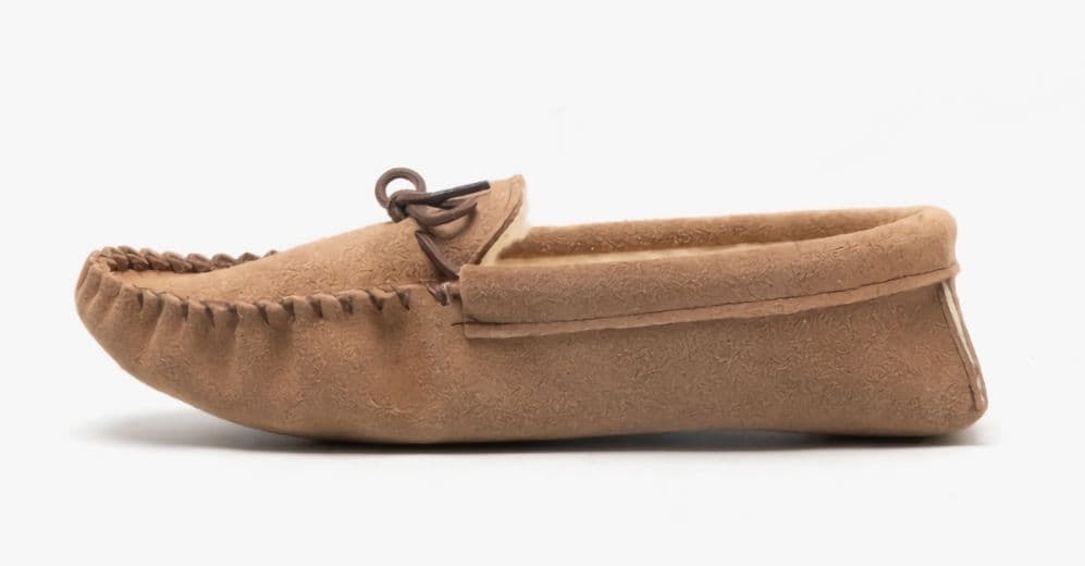 JAKE Men s Suede Moccasin Slippers Thermal Lined Soft Suede Sole TAUPE