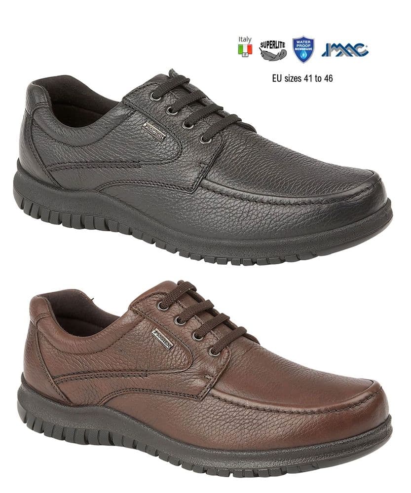 IMAC M822 Men s Grain Leather Lace Up Shoe BLACK and BROWN