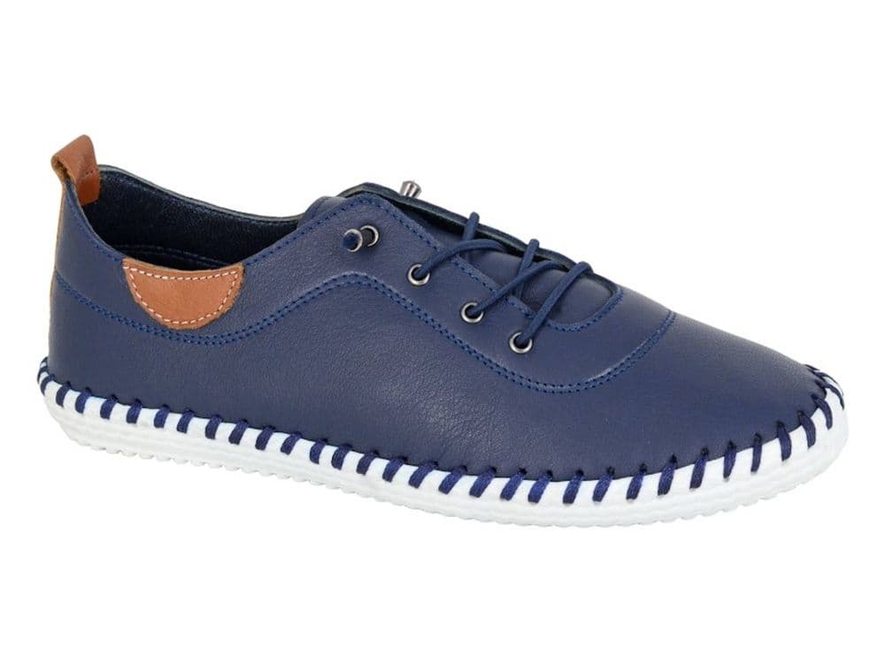 Mod Comfys L662 Womens Softie Leather Comfort Shoe NAVY