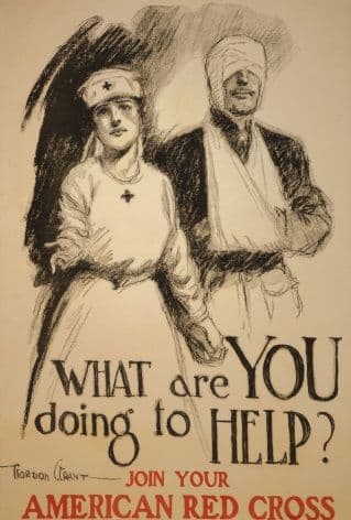 American WW1 Red Cross Poster "What are you doing to help