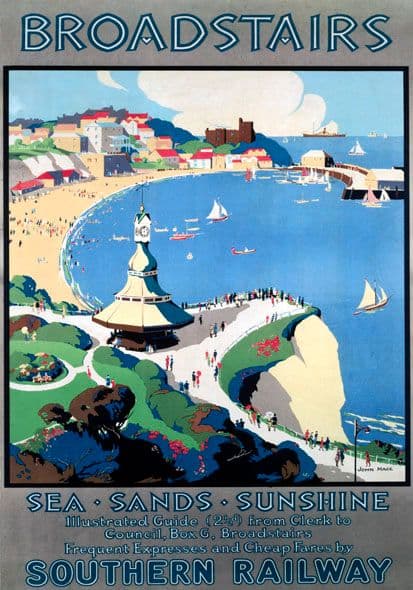 Broadstairs Kent Vintage SR Travel poster by John Mace 1929