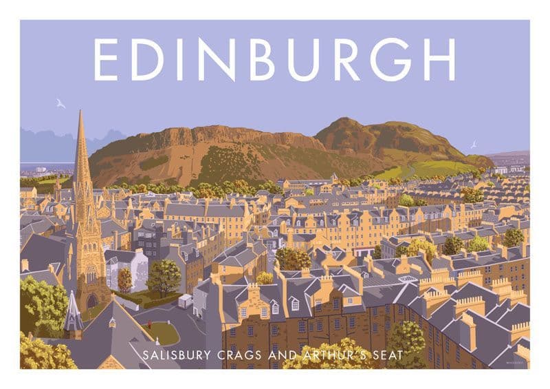 Edinburgh Salisbury Crags and Arthur s Seat Scotland Vintage inspired ...