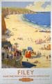 Filey Yorkshire Vintage British Railway Travel poster by Ellis Silas