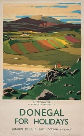 Irish Railway tourism poster Sheephaven Donegal Ireland by Norman Wilkinson