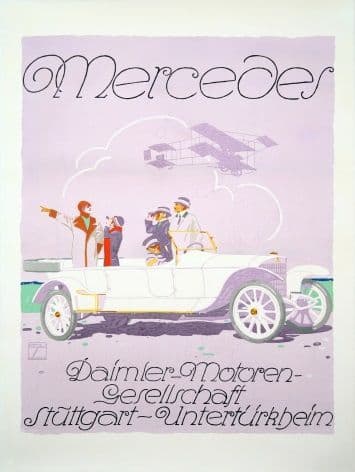 Mercedes - Vintage German advertisement poster