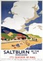 Saltburn by the sea Yorkshire LNER Vintage Travel Poster by Frank Newbould