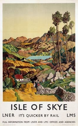 Scottish Railway Travel Poster Isle of Skye Scotland It s Quicker by ...