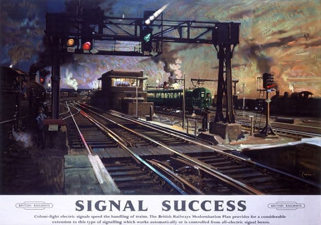 Signal Success BR SR Vintage Travel Poster by Terence Cuneo c1960