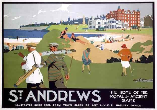 St Andrews Scotland Golfing Travel Poster Golf Print By LNER