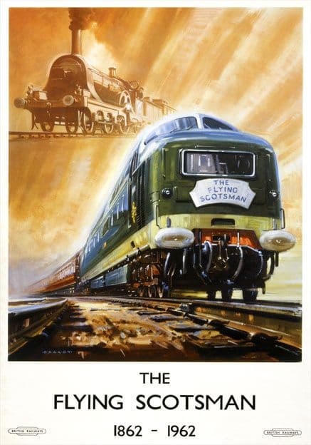 The Flying Scotsman 1862-1962 BR Vintage Travel Poster by Bagley