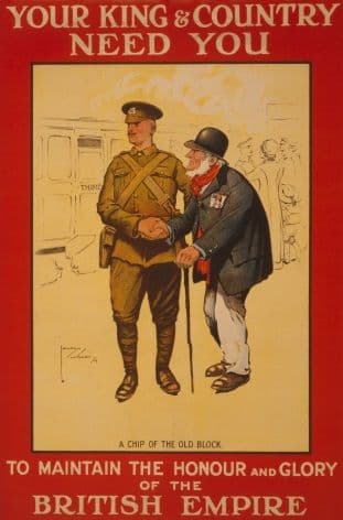 Vintage British WW1 enlisting poster