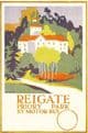 Vintage English poster - Reigate London bus poster