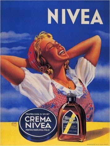 Vintage Nivea Advertising Poster c 1938
