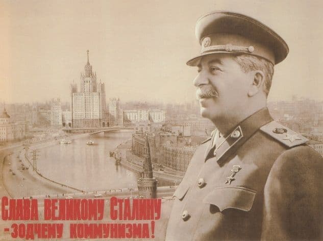 Vintage Russian poster - Glory to the Great Stalin