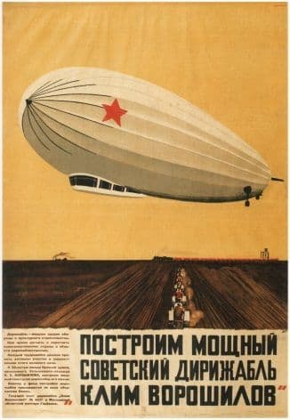 Vintage Russian poster - Let us build mighty Soviet Airships 1931