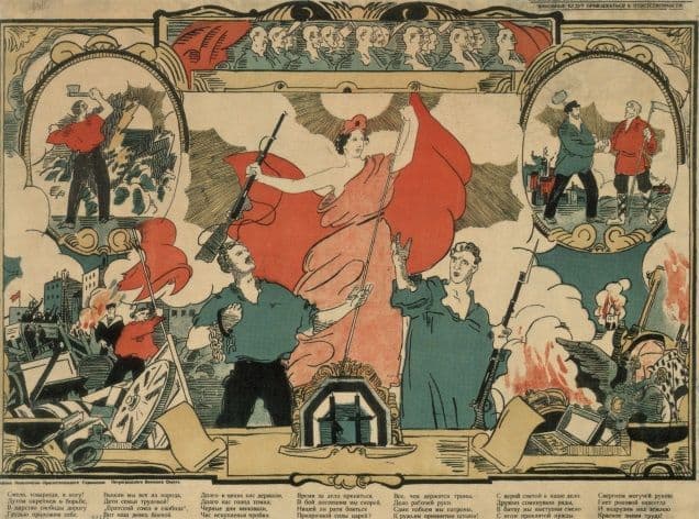 Vintage Russian poster - Revolutionary song
