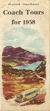 Vintage Scottish poster - Scottish omnibus coach tours