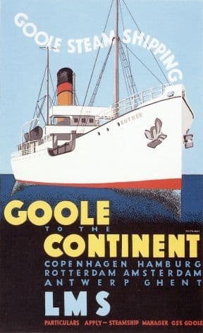 Vintage shipping poster - Goole to the continent