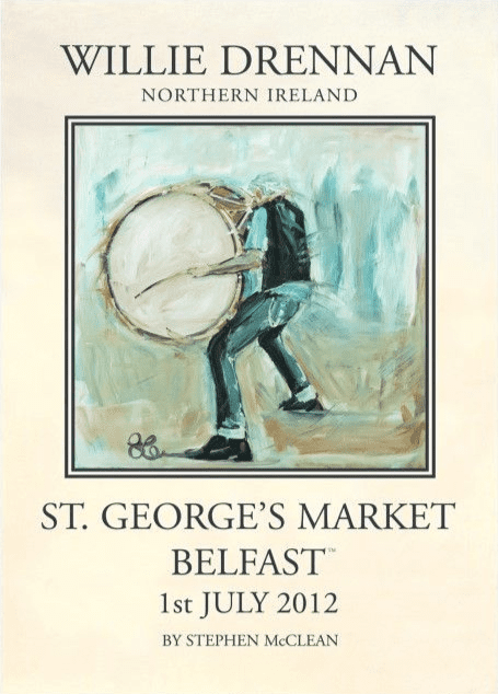 Vintage style Willie Drennan Poster - St George s market Belfast
