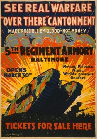 Vintage War Poster See real warfare - "over there" cantonment - Made ...