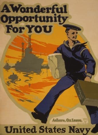 Vintage WW1 United States Navy Poster