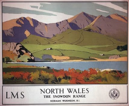 Welsh Railway Travel Poster The Snowdon Range North Wales by Norman ...