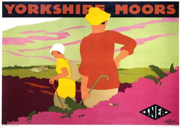 Yorkshire Moors Vintage LNER Travel poster by Tom Purvis