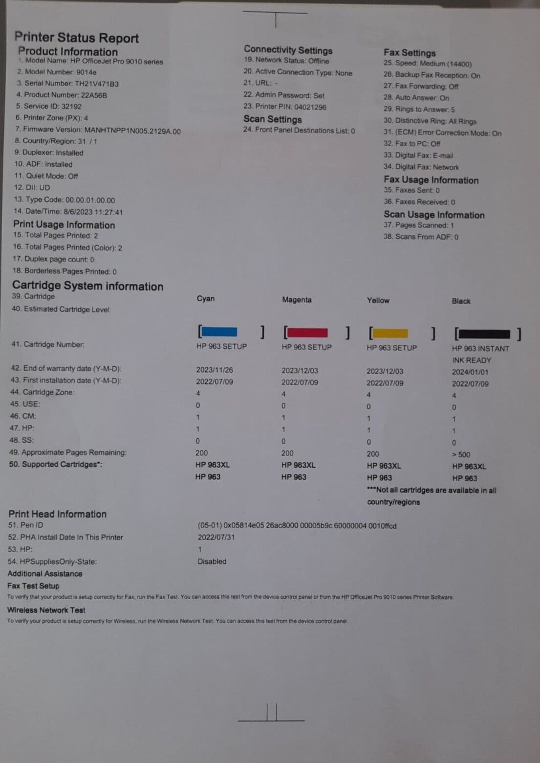 HP Officejet Pro 9010 printer