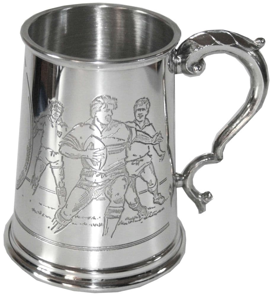 1pt Rugby Pewter Tankard