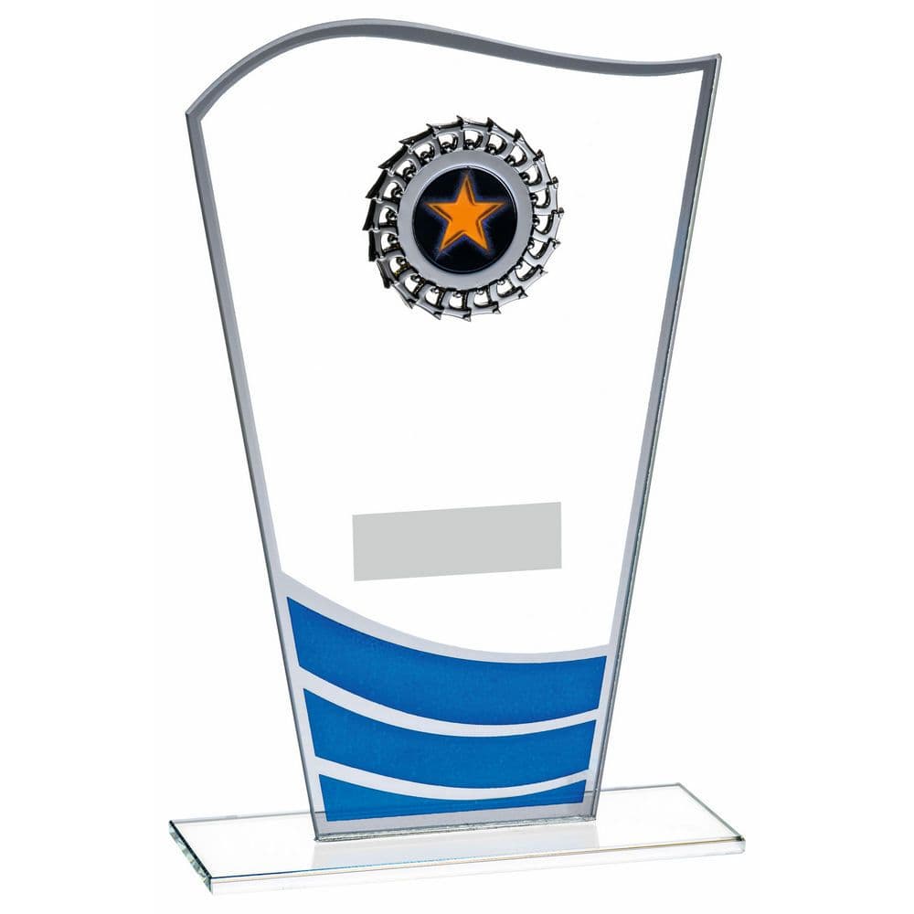 Glass Blue Wave Trophy 1525