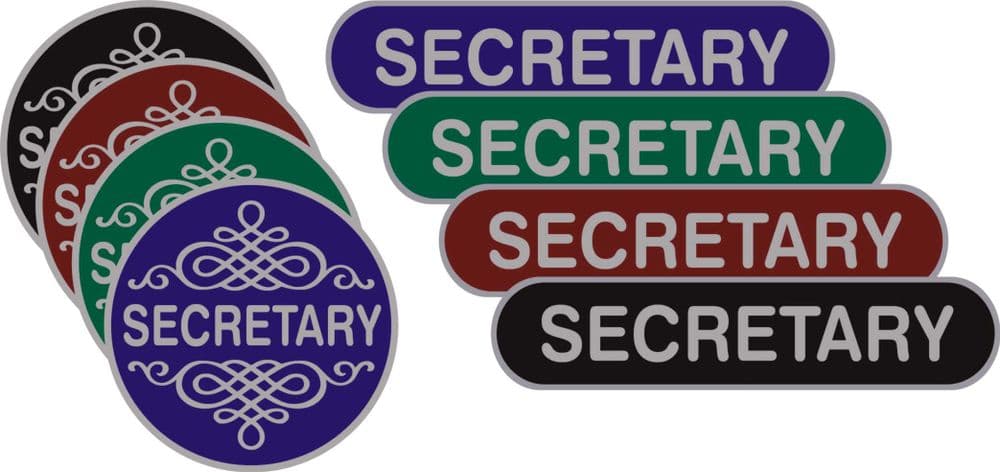 Secretary Metal Lapel Badge