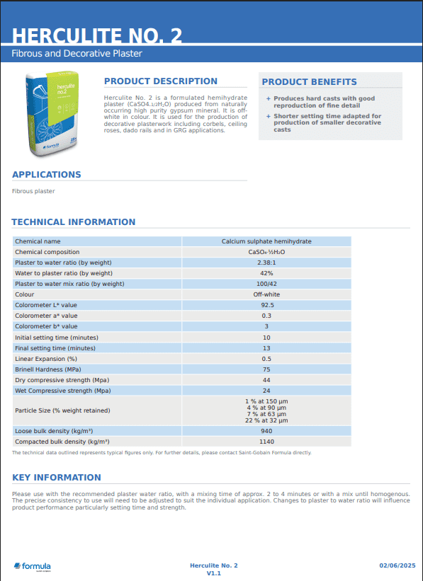 25kg bag of Herculite No 2 Casting Plaster