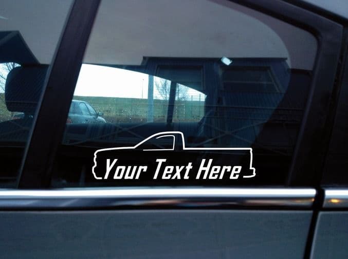 2 Custom YOUR TEXT stickers for Chevrolet Silverado single cab 2014 ...