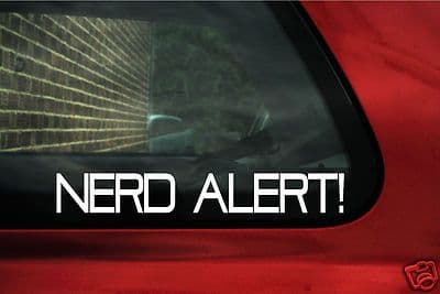 2 x Aufkleber Sticker "Nerd Alert" Ideal Für Auto Motorrad Lastwagen
