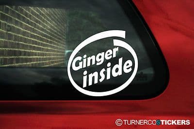 2 x Lustiger Aufkleber Sticker "Ginger Inside" Lastwagen Aufkleber