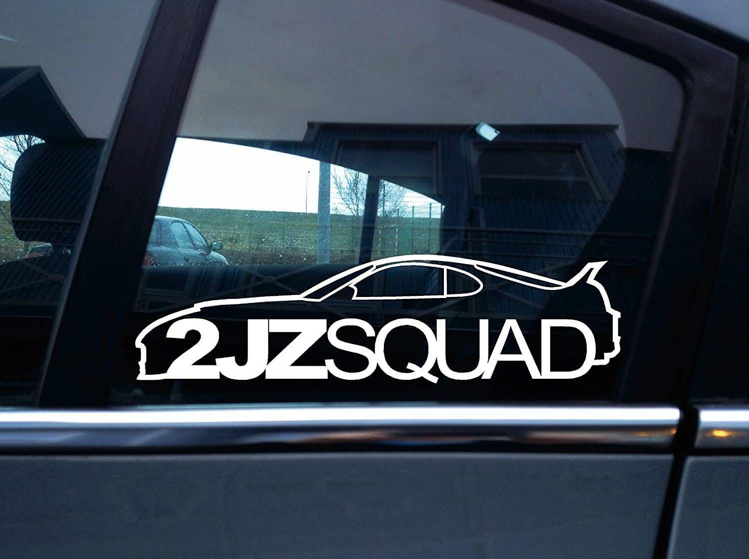 2JZ SQUAD car silhouette sticker - for Toyota Supra Mk4 Twin Turbo Classic