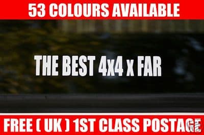 2x best 4x4 x Far stickers For Land Rover defender s1
