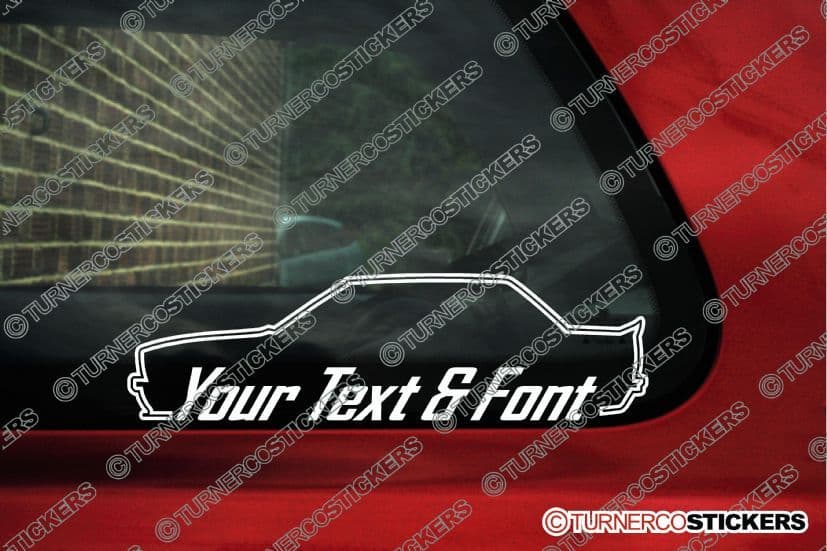 2x BMW E30 320i / 325i M-Technic CUSTOM TEXT stickers