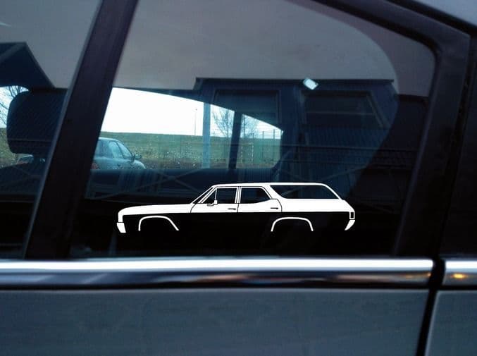 2x Car silhouette sticker for 1970 Chevrolet Malibu / Chevelle wagon ...